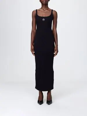 MARINE SERRE Cotton Dress With Logo - Black