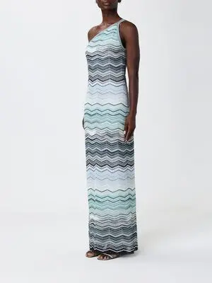 Missoni Zigzag Pattern One-shoulder Maxi Dress