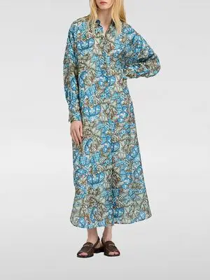 Momoni Printed Silk Chemisier Dress - Dust