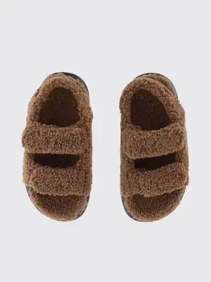 Moon Boot Shearling Slingback Sandals - Earth
