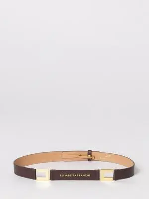 Elisabetta Franchi Leather Belt - Cocoa
