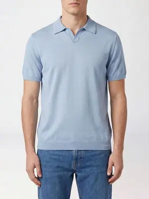 PEOPLE OF SHIBUYA Wool Knit Polo Shirt - Blue