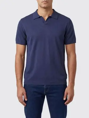 PEOPLE OF SHIBUYA Wool Knit Polo Shirt - Navy