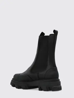 GANNI Recycled Leather Chelsea Boots With Lug Sole - Black