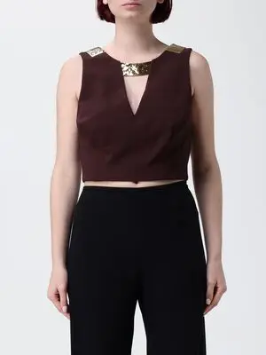 Elisabetta Franchi Crepe Top - Cocoa