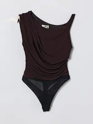Elisabetta Franchi Draped One-shoulder Bodysuit - Cocoa