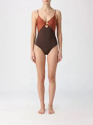 Zimmermann Abstract Print V-neck One-piece Swimsuit