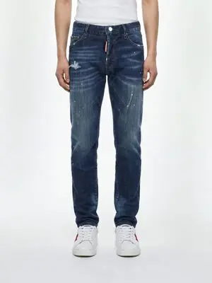 Dsquared2 Distressed Skinny Fit Jeans - Navy