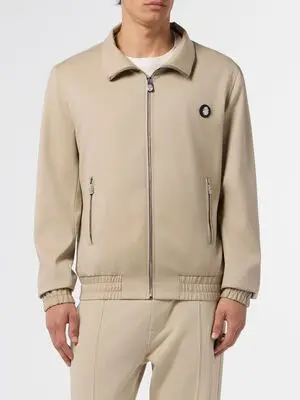 BILLIONAIRE Virgin Wool Bomber Jacket With Logo - Beige
