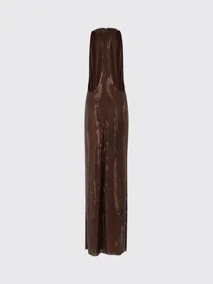 SELF-PORTRAIT One-shoulder Embellished Maxi Gown - Brown