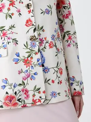 Liu Jo Single-breasted Floral Cotton Blazer