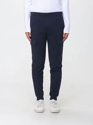 EA7 Cotton Jersey Cargo Jogging Pants With Contrast Logo - Blue