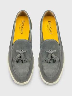 DOUCAL'S Suede Tassel Loafers - Grey