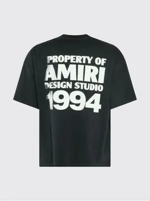 Amiri Contrasting Logo Cotton T-shirt With Dropped Shoulders - Grey