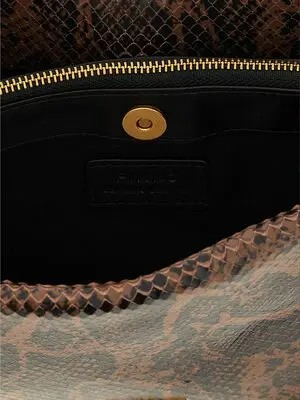 Pinko Python Print Leather Crossbody Bag With Love Birds Logo Buckle