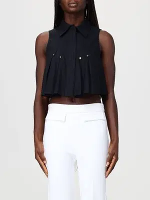 Elisabetta Franchi Sleeveless Cropped Shirt - Black