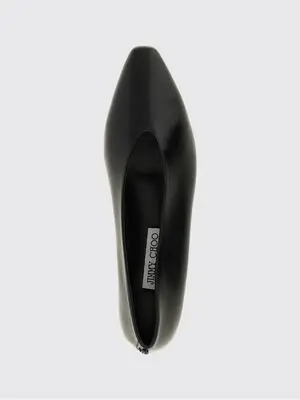 JIMMY CHOO Margot Smooth Leather Ballerina Flats With Rear Monogram