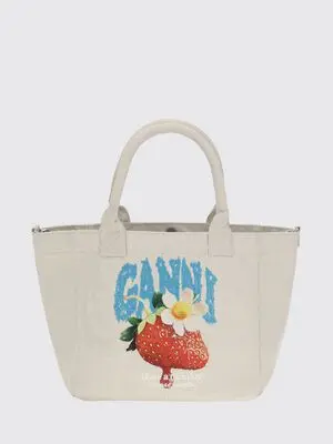 GANNI Printed Canvas Top Handle Bag - Yellow
