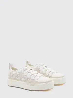 Amiri Stars Court Low-top Canvas And Suede Sneakers With Star Appliqués