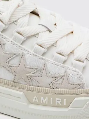 Amiri Stars Court Low-top Canvas And Suede Sneakers With Star Appliqués