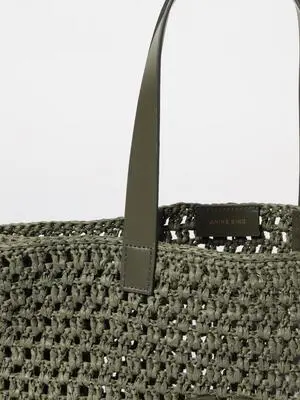 ANINE BING Rio Perforated Raffia Bag