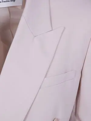 THE FRANKIE SHOP Cropped Double-breasted Wool-blend Blazer With Peak Lapels