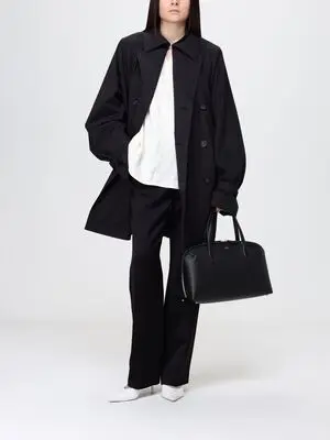 TOTEME Cotton Double-breasted Trench Coat - Black