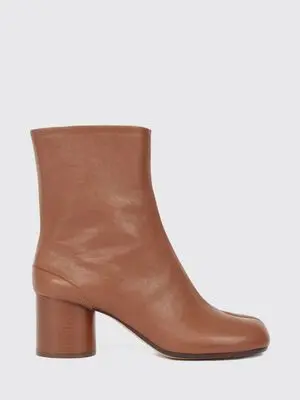 MAISON MARGIELA Tabi Lambskin Ankle Boots With Cylindrical Heel - Brown
