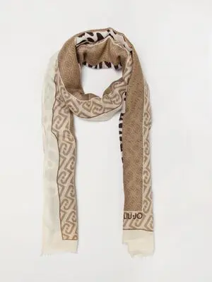 Liu Jo Viscose Scarf With Animal Print And Monogram - Fa01