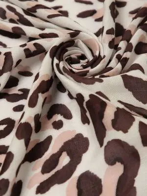 Liu Jo Viscose Scarf With Animal Print And Monogram - Fa01