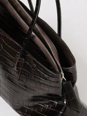 Attico Croc Effect Shoulder Bag - Brown