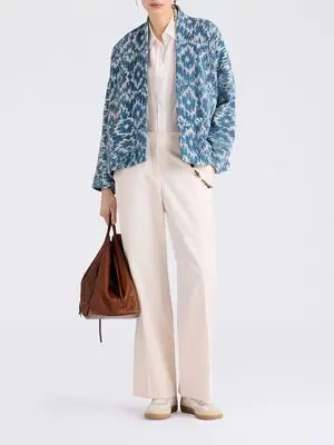 Momoni Cotton Kimono Jacket With Fringes