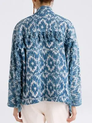 Momoni Cotton Kimono Jacket With Fringes