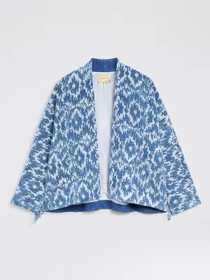 Momoni Cotton Kimono Jacket With Fringes