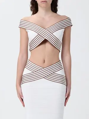 Elisabetta Franchi Cropped Fit Jersey Top - Ivory