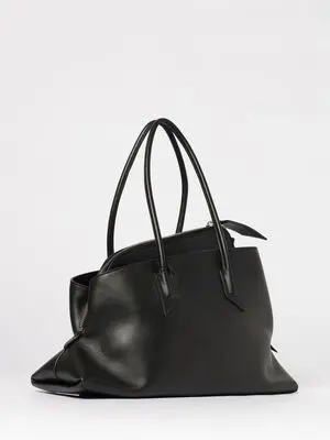 Attico La Passeggiata Calfskin Leather Shoulder Bag - Black