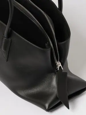 Attico La Passeggiata Calfskin Leather Shoulder Bag - Black