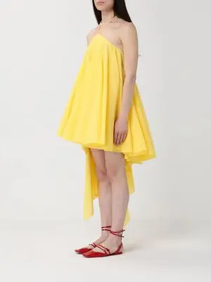 Jacquemus Pleated Cotton Blend Mini Dress - Yellow