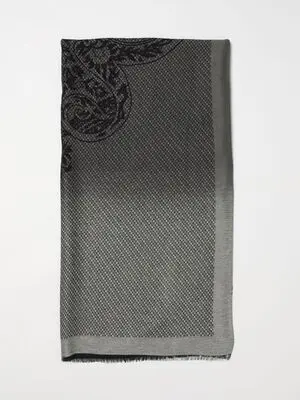Etro Modal Blend Scarf With Paisley Jacquard - Blue