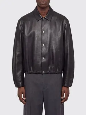 JIL SANDER Smooth Bovine Leather Jacket With French Collar - Black