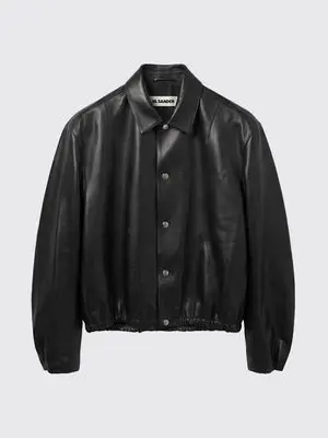 JIL SANDER Smooth Bovine Leather Jacket With French Collar