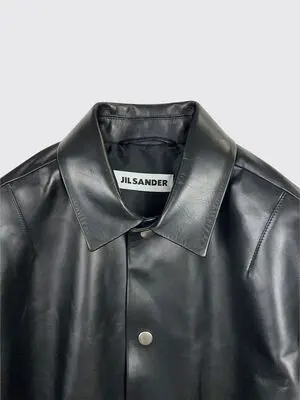 JIL SANDER Smooth Bovine Leather Jacket With French Collar