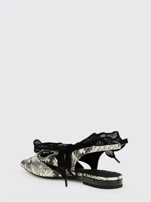Pinko Roccia Python Print Leather Ballerinas