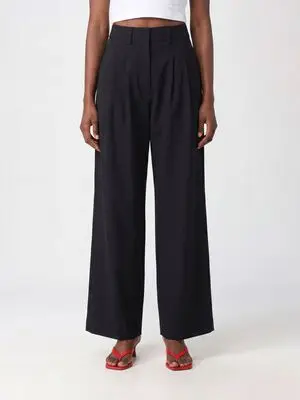 PT TORINO Frankie Cotton Palazzo Trousers - Black