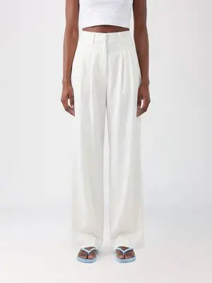 PT TORINO Frankie Cotton Palazzo Trousers - White