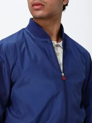Kiton Stretch Technical Fabric Bomber Jacket With Zip Closure