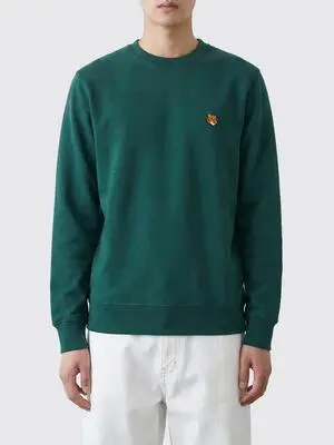 Maison Kitsuné Cotton Crewneck Sweatshirt With Logo Detail - Green
