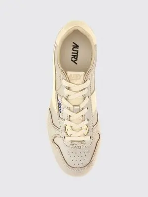 AUTRY Windspin Sneakers In Laminated Leather - Silver