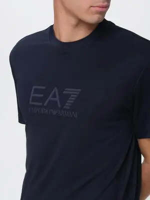 EA7 Cotton T-shirt With Logo - Navy