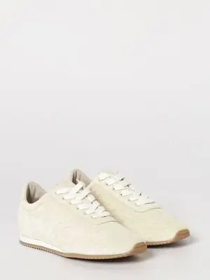 TOTEME Flex Quilted Suede Sneakers - Beige
